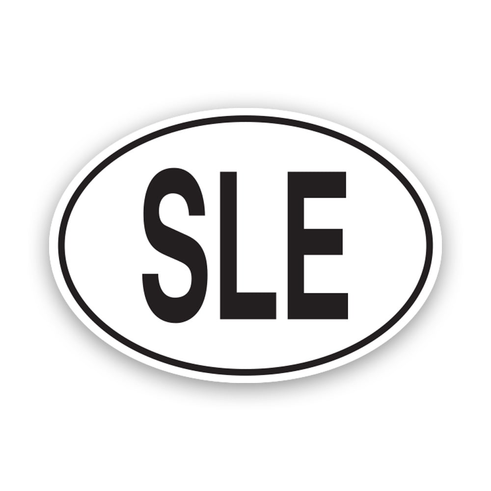 SLE Sierra Leone Country Code Oval Sticker Decal - Self Adhesive Vinyl ...