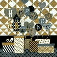 Pictura Black, Gold Foil and Silver Foil Balloons : Diamond Pattern ...