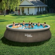 Summer Waves 10 ft Dark Double Rattan Quick Set Pool, Round, Ages 6 ...
