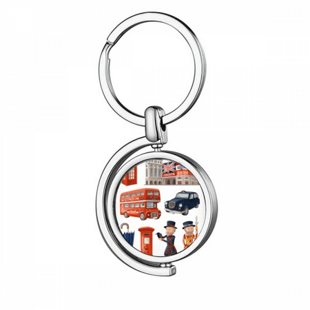 royal soldiers red teleph booth britain Rotating Keychain Metal Keyring ...