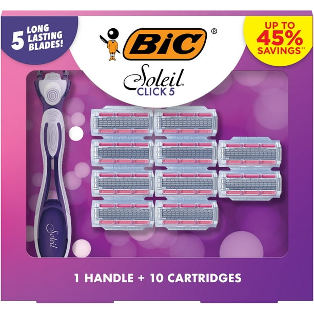 ($22 Value) BIC Holiday Women's Gift Set, Soleil Click 5 Disposable ...
