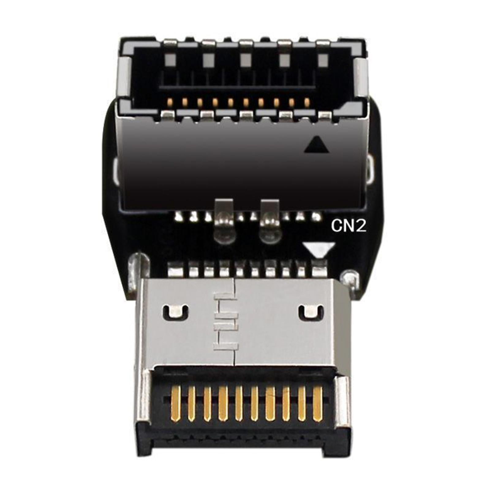 USB 3.1 Front Panel Type E Adapter, 90 Degree Steering Elbow, Compact ...