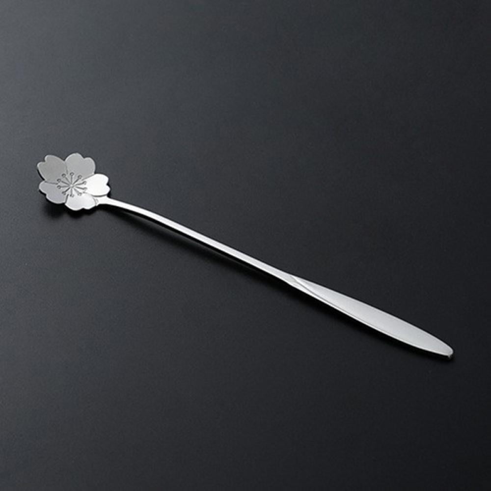 Magazine Sakura Rose Spoon Stainless Steel Long Handle Ice Spoon Cute ...