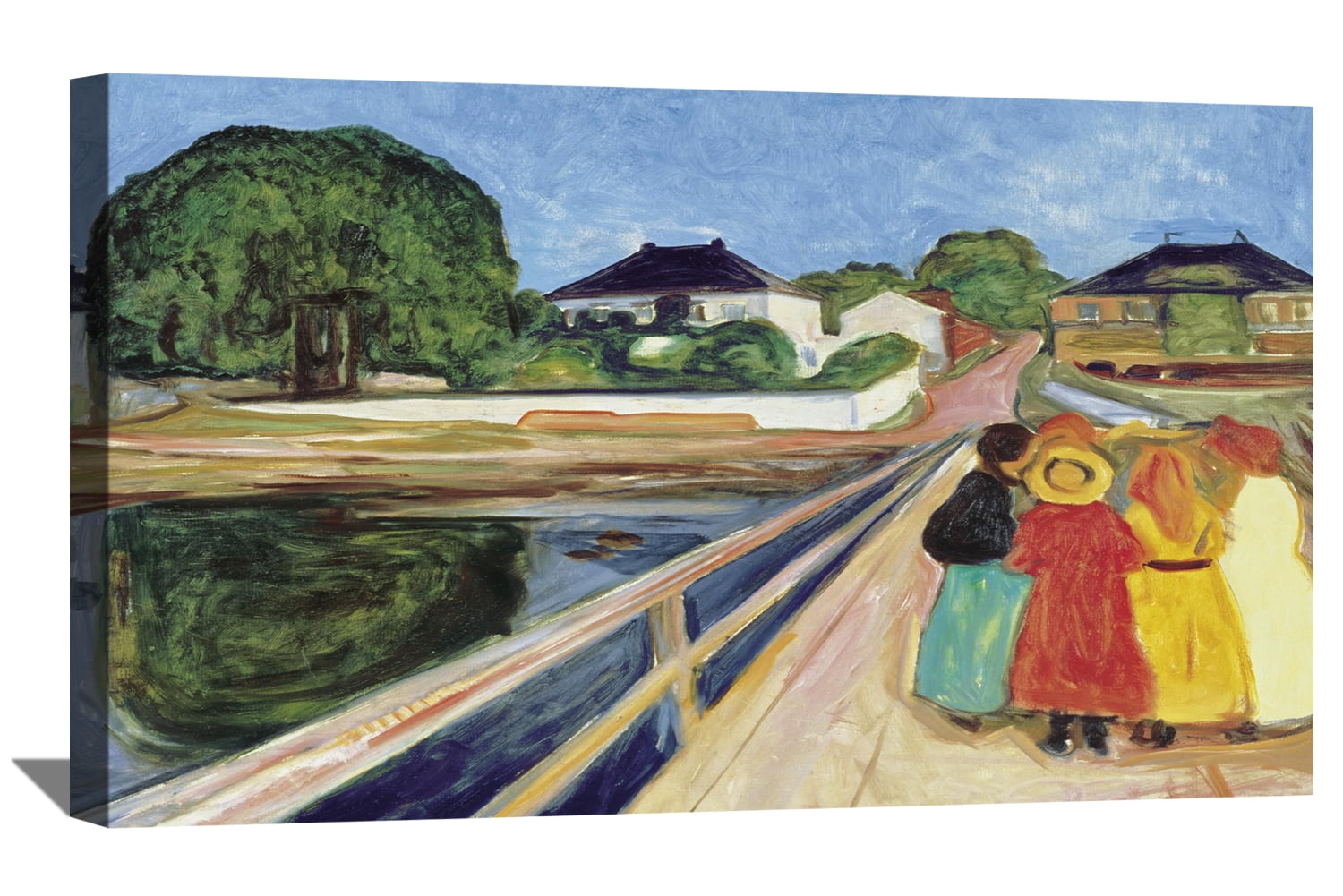 Edvard Munch Painting Art Print The Girls On The Bridge Canvas Art ...