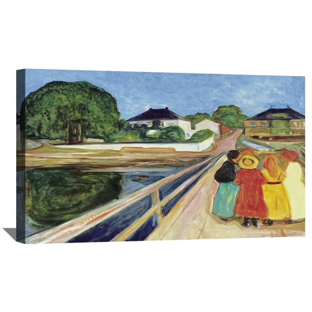 Edvard Munch Painting Art Print The Girls On The Bridge Canvas Art ...