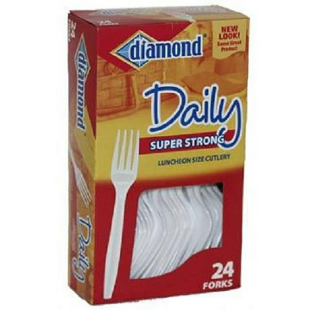 Diamond Daily Super Strong Luncheon Size Forks 24 ct - Walmart.com