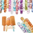 Pebbuoy 10Pcs Acrylic Popsicle Sticks Reusable Ice Pop Mold Sticks Safe ...