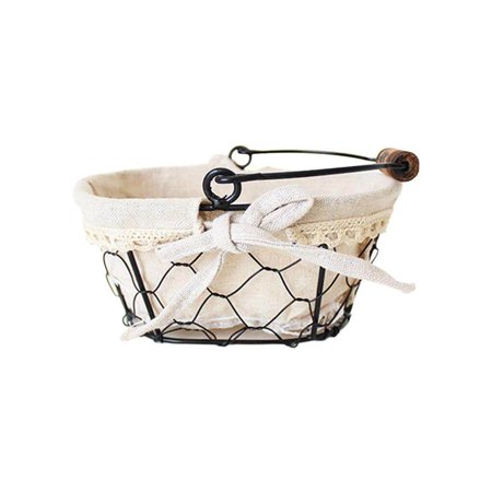 justharion Retro Wrought Iron Bread Basket with Handle Kitchen Egg ...