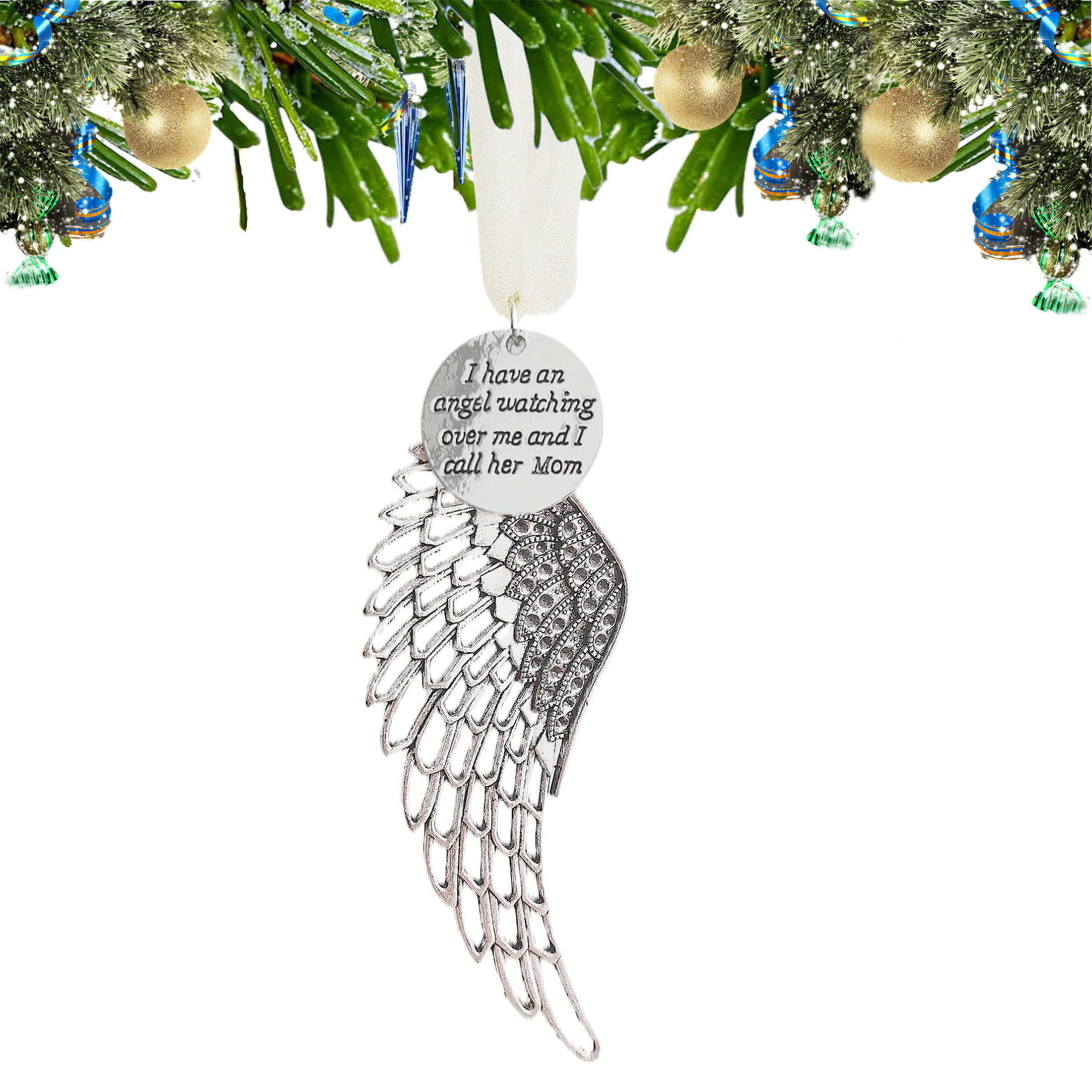 Angel Wing Ornaments for Christmas Tree, Unique Sympathy Personalized ...