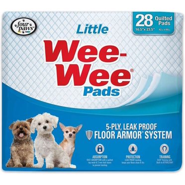 Four Paws Wee Wee Pads for Little Dogs [Dog, Housebreaking Aids] 28 ...