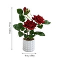 Artificial Rose Bonsai Tree with Realistic Silk Petals, Faux Potted ...