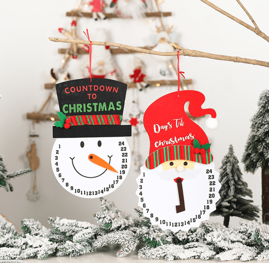 Buy LONGRV Indoor/Outdoor Hanging Snowman Advent Calendar for the ...