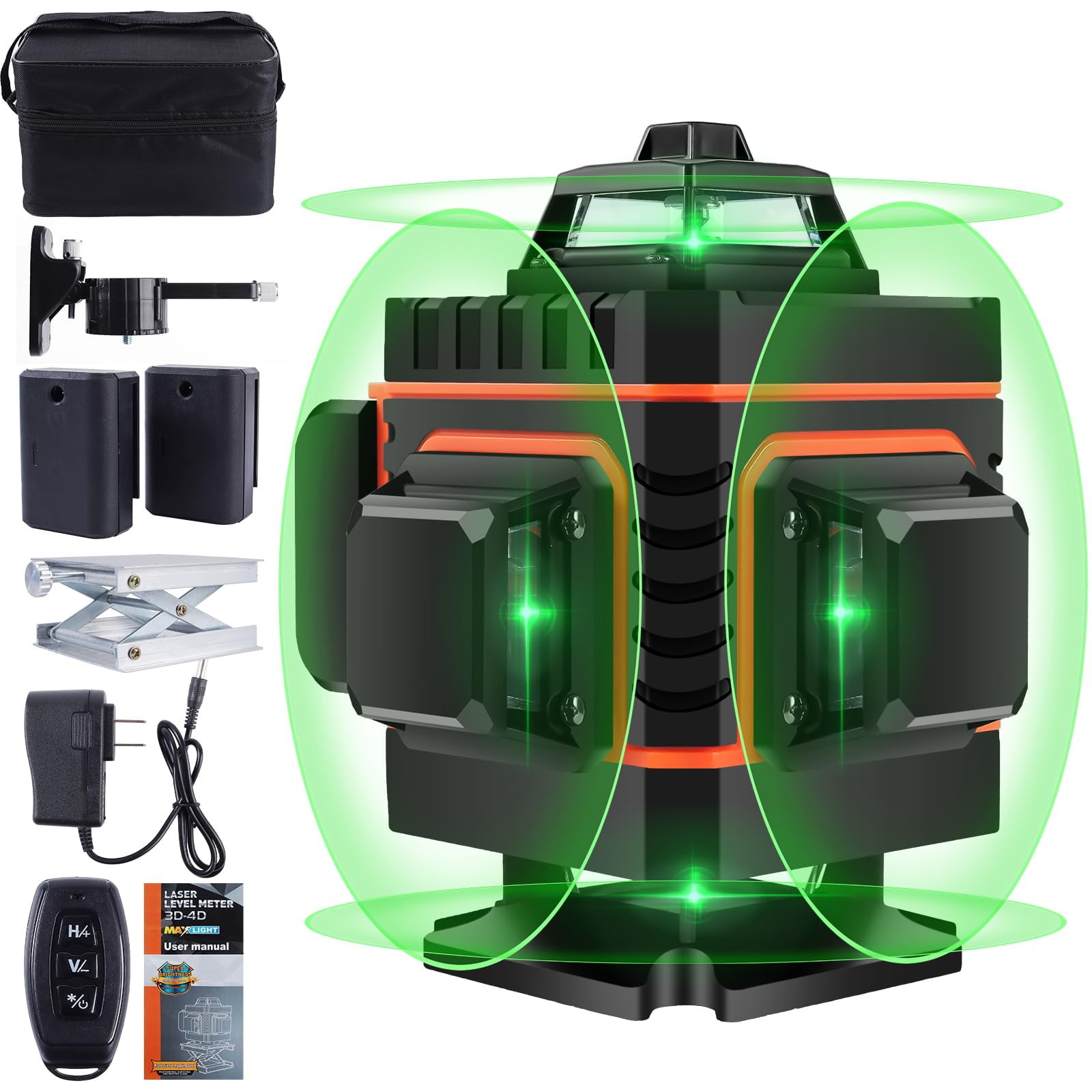 Laser Level Segroptera, 16 líneas, 360°, autonivelante, color verde ...