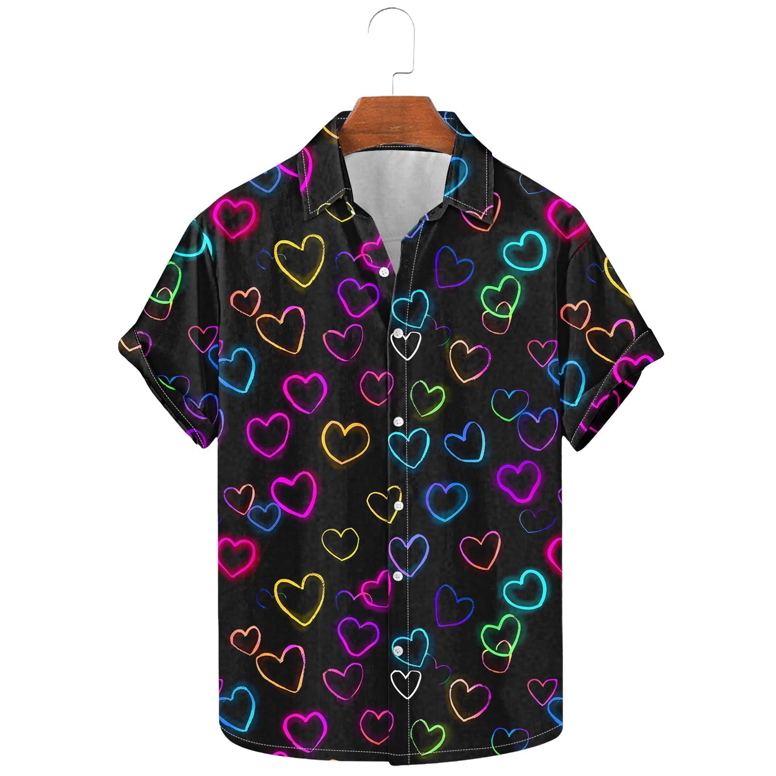 Click here for Amzcrzy Mens Shirts S-5xl Fashion Heart Print Vale... prices