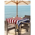 Blue Anchor Square Outdoor Tablecloth with Umbrella Hole Costal Red ...