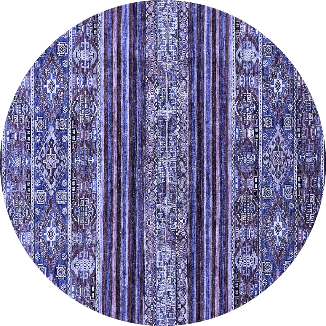 Ahgly Company Indoor Round Abstract Blue Modern Area Rugs, 5' Round ...