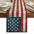 American Flag Table Runner, Splash Graffiti Patriotic Star Stripes ...
