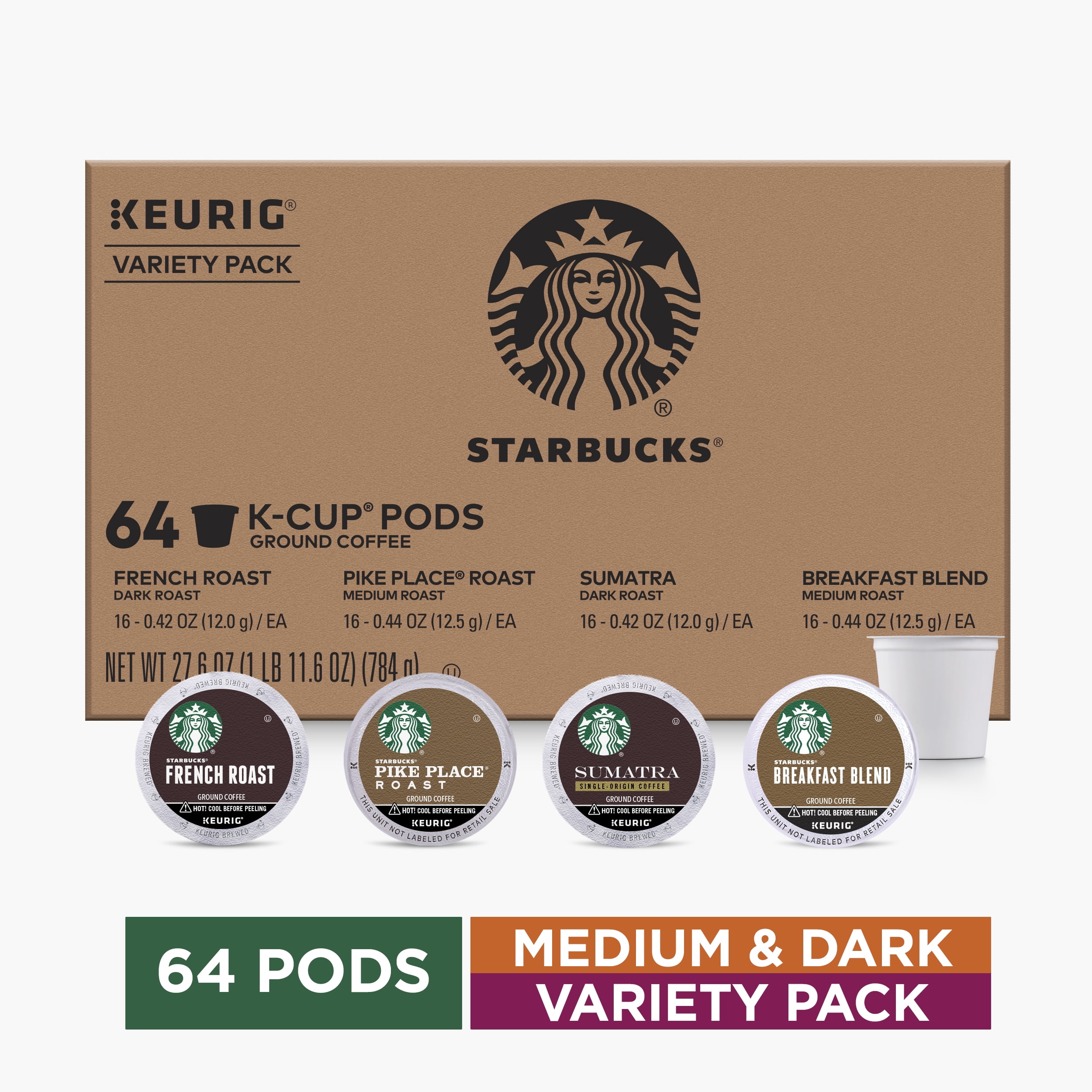 Starbucks K-Cup Coffee Pods — Medium & Dark Roast Variety Pack for ... Starbucks K-Cup Coffee Pods — Medium & Dark Roast Variety Pack for ...
