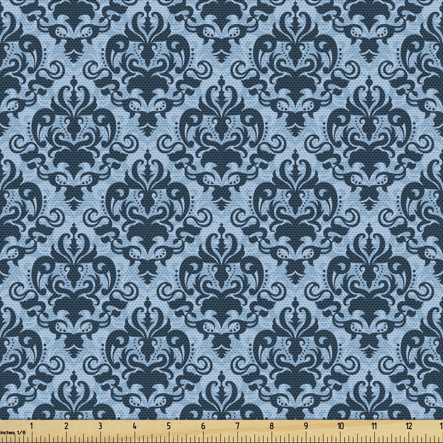 Damask Fabric by the Yard, Victorian Vintage Baroque Motif od Rococo ...