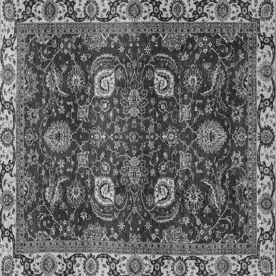 Ahgly Company Indoor Square Abstract Gray Modern Area Rugs, 7' Square ...