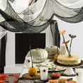 6PCS Halloween Creepy Gauze Decor, 3 Black & 3 White 70"×30" Spooky ...