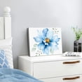 Chilfamy Blue Watercolor Bloom Modern Wall Decor, Ready to Hang ...