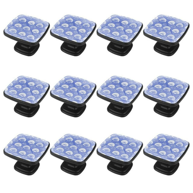 12 Pcs Cabinet Handle Drawer Pulls Sea Shells Knobs with Screws Square ...
