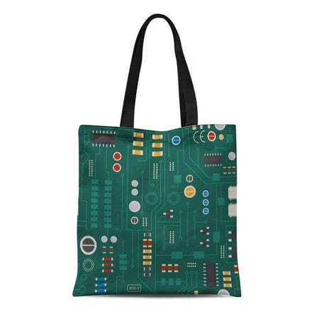 POGLIP Canvas Tote Bag Electronic Circuit Diodes Chips and Transistors ...
