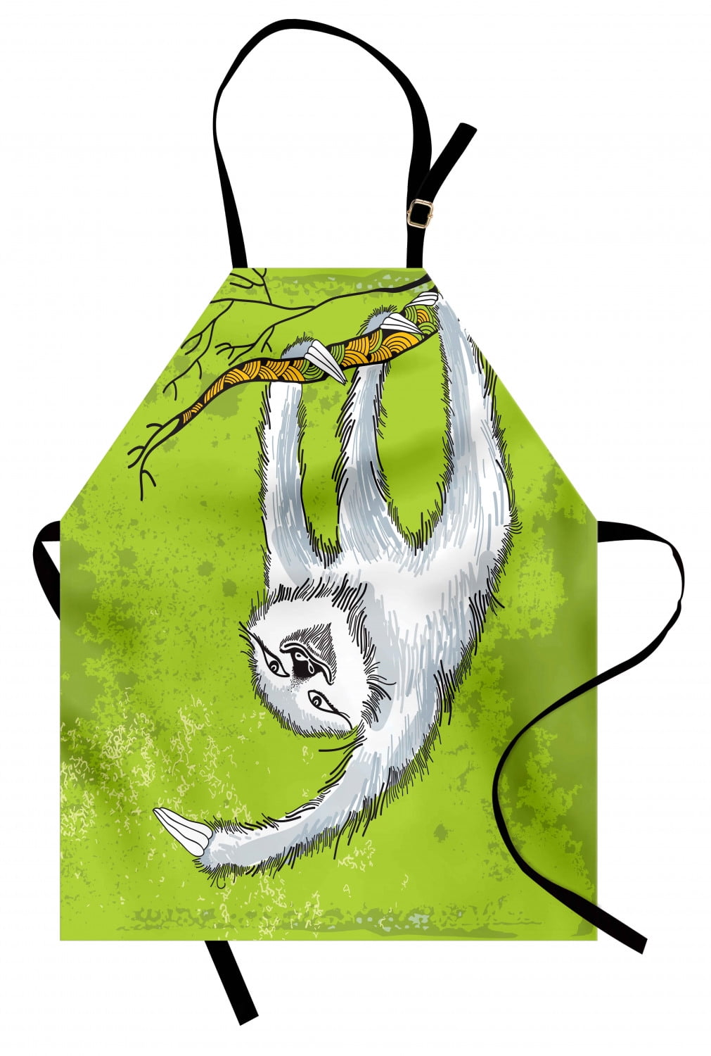 Sloth Apron Smiling Sloth Clutches Hanging on a Branch Habitat Wildlife ...