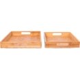 BirdRock Home 2pc Bamboo Serving Trays Set with Handles - Walmart.com
