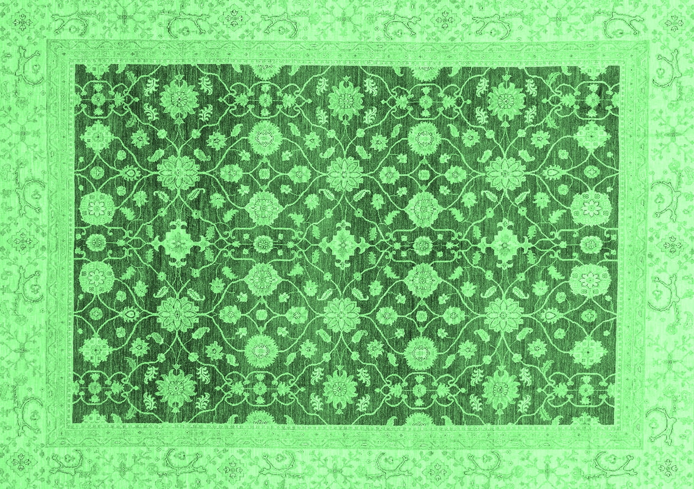 Ahgly Company Indoor Rectangle Oriental Emerald Green Modern Area Rugs ...