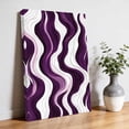 Abstract Canvas Wall Art for Living Room, Wavy Lines Purple and White ...