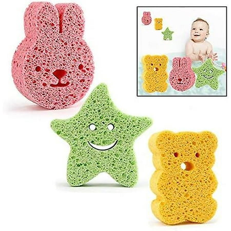 3 Piece Cute Baby Bath Sponge Cartoon Shape Shower Sponge | Walmart Canada