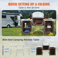 VEVOR Camping Kitchen Table Folding Portable Cook Table 3 Cupboards ...
