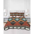 Aztec Tribe Quilts Bedding Set Twin Size Blue Rhombus Geometric Pattern ...