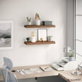 Ballucci 24" Floating Shelves, 2-Pack Wood Wall Shelf Set with ...