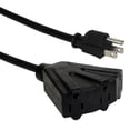 QVS 2-Pack 12 Inches 3-Outlet OutletSaver AC Power Splitter Adaptor ...