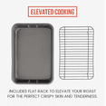 Chef Pomodoro, Nonstick Carbon Steel Roasting Pan with Rack, 16 x 11 ...