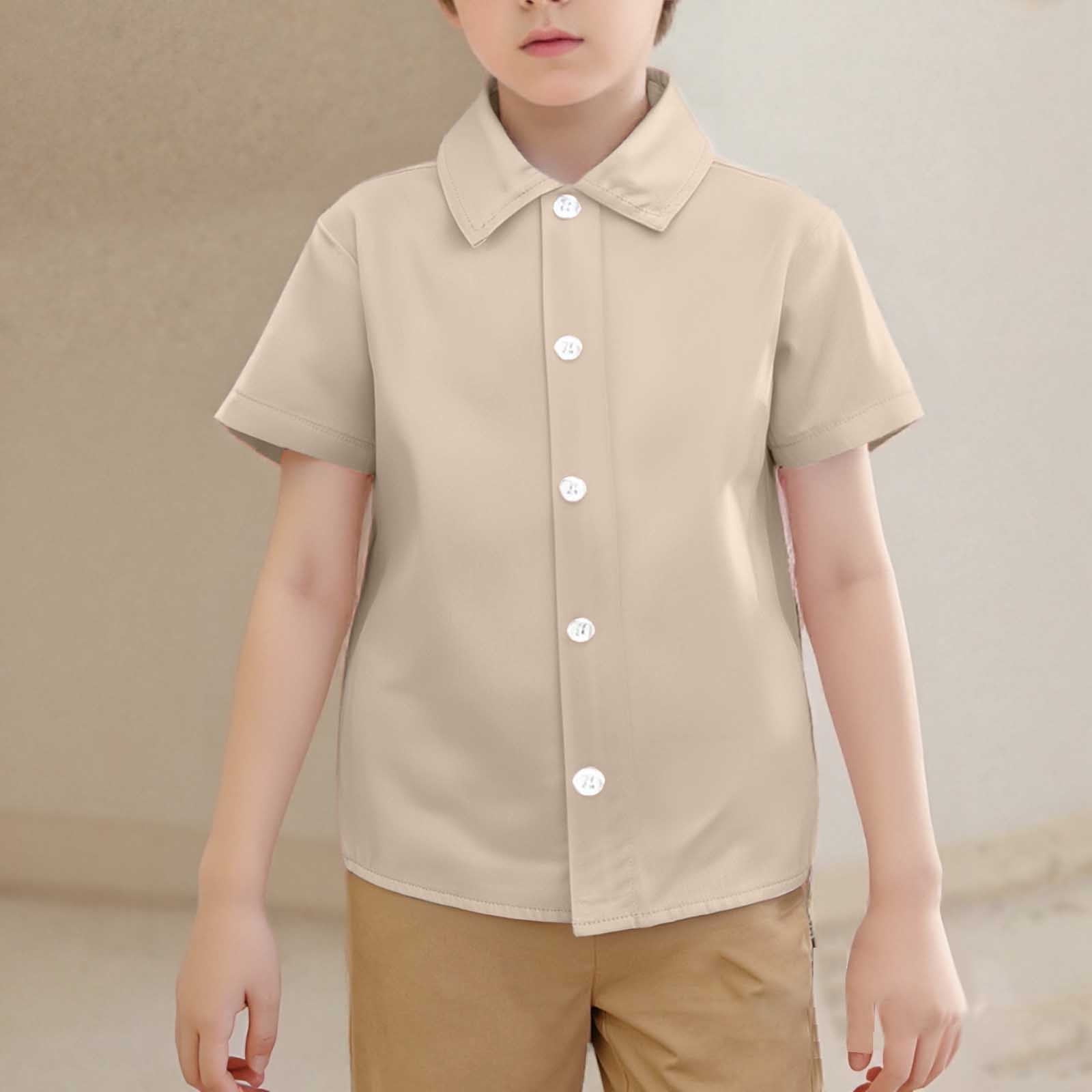 Click here for Wenxiaoo Toddler Boys Button Down Shirts Beige Shi... prices