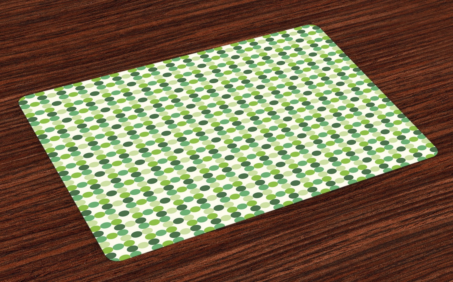 Ambesonne Green Place Mats Set of 4, Circles of Various Tones, Standard ...