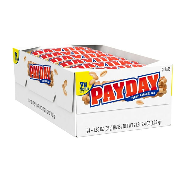 PAYDAY, Peanut and Caramel Candy, Valentine's Day Bulk Candy, 1.85 Oz ...