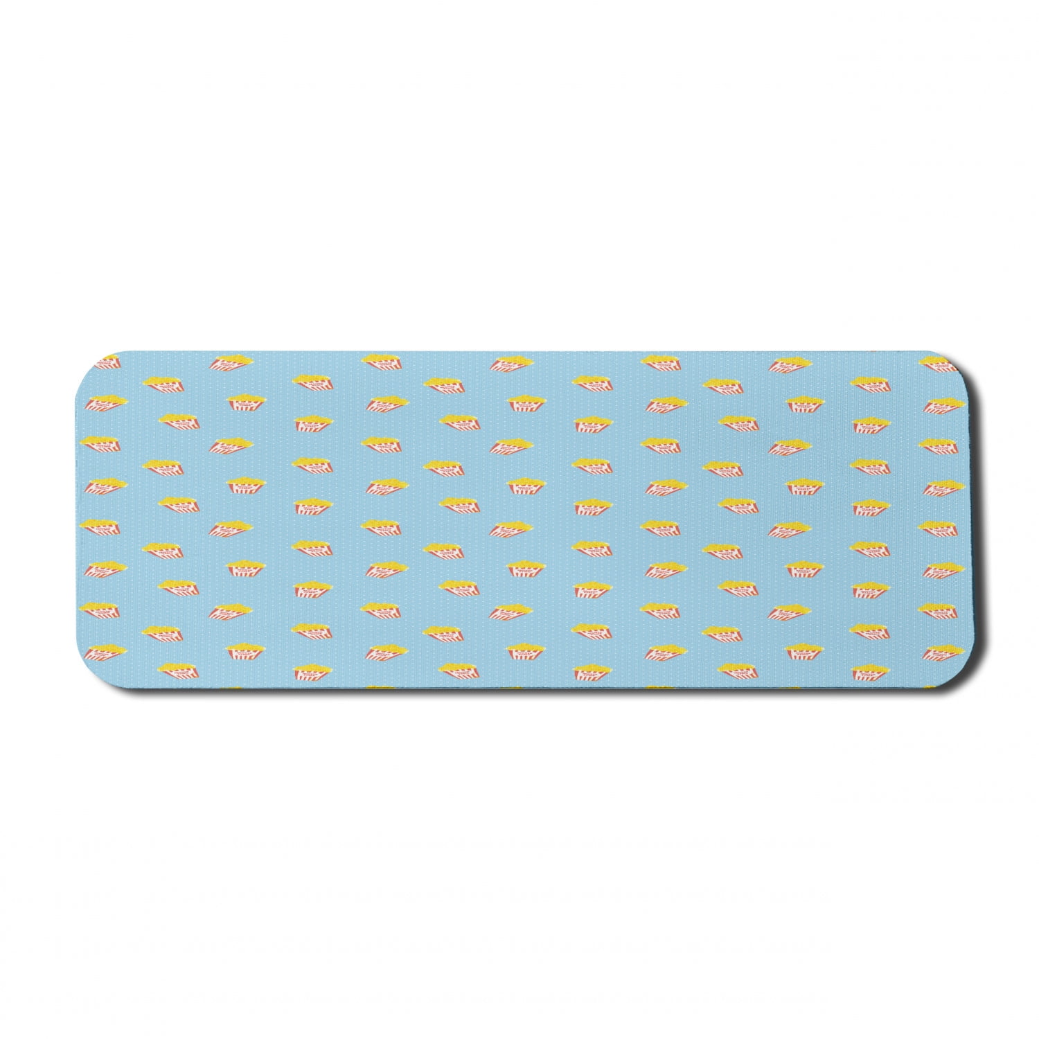 Cartoon Computer Mouse Pad, Movie Night Theme Pop Corn Motifs on Polka ...