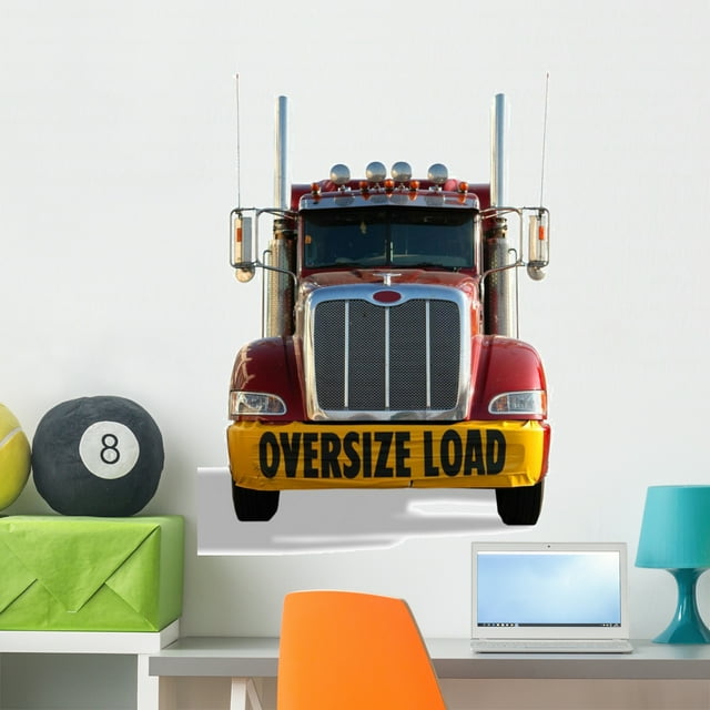 Red Truck Banner Wall Mural Decal by Wallmonkeys Vinyl Peel and Stick ...