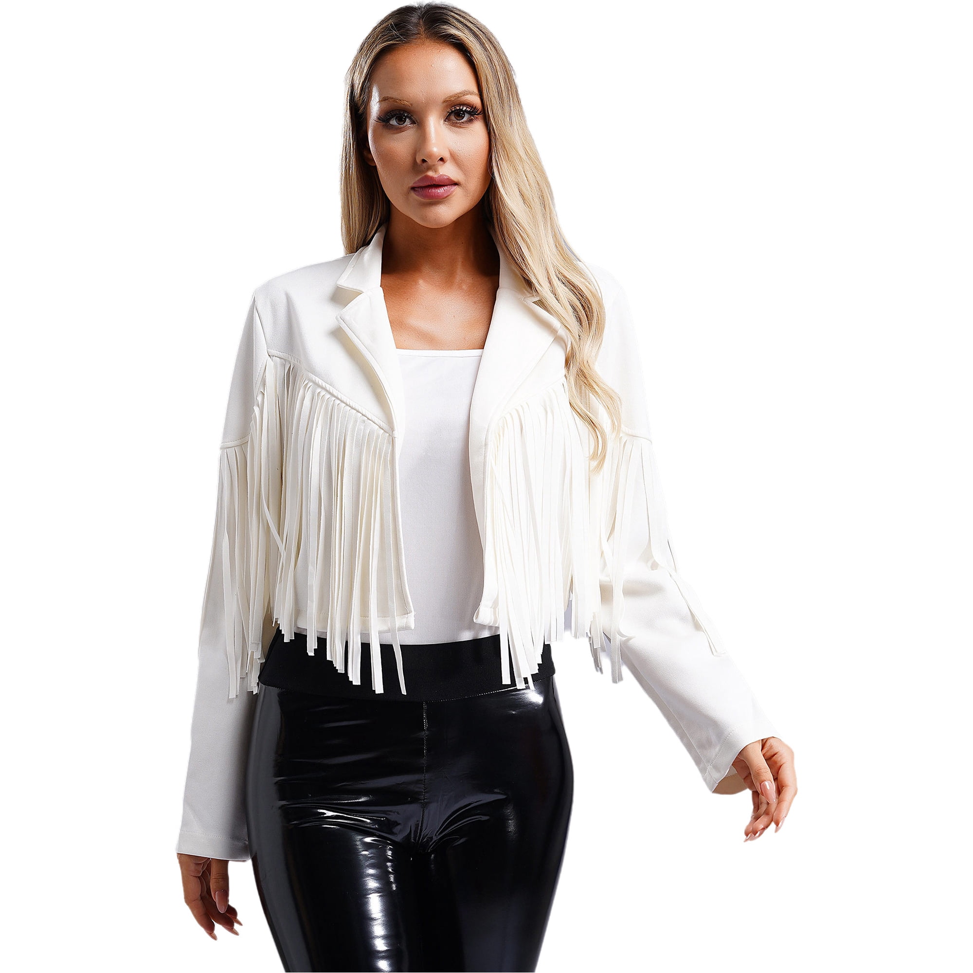 Click here for Manyakai Womens Suede Fringe Jacket Long Sleeve Sl... prices