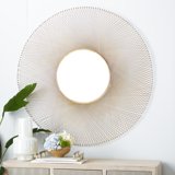 DecMode 46" x 46" Gold Starburst Wall Mirror - Walmart.com