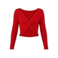 No Boundaries Twist-Front Fuzzy Knot Sweater, Women's and Women’s Plus ...