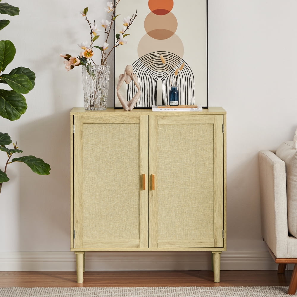 Mid-Century 2-Door Accent Chest, Cosymart Wood Storage Cabinet with ...