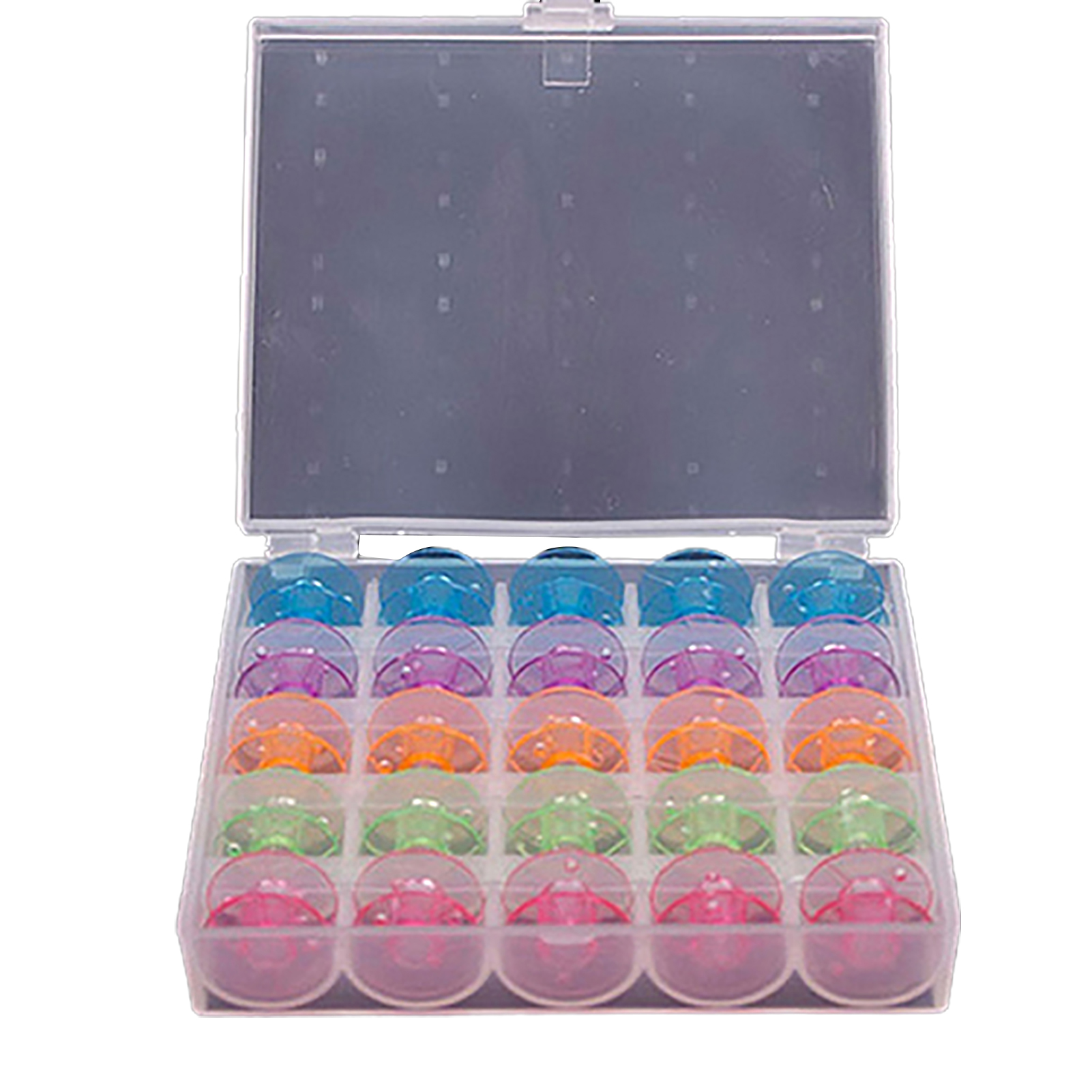 Farfi 25 Pcs/Box Bobbin Colorized Apply Easily Plastic Empty Bobbins ...