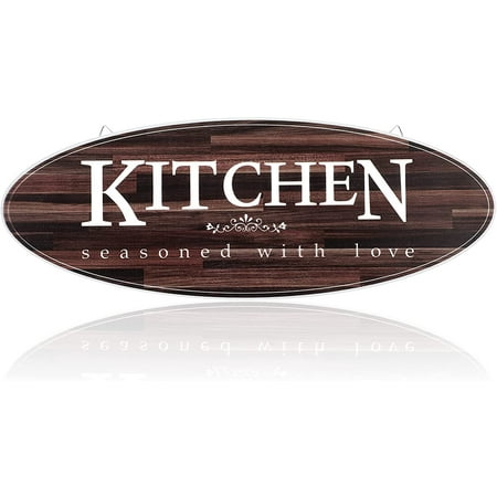 Rustic Wooden Kitchen Wall Decor Sign Oval Wood Farmhouse Kitchen Wall ...