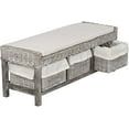 SAFAVIEH Kobutsu Coastal Mango Wood Storage Bench, White - Walmart.com